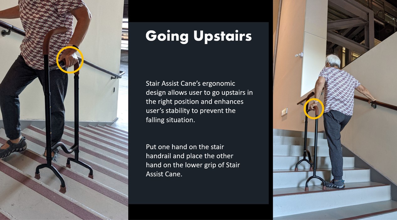 Orange Plus Stair Assist Cane, Stair Climbing Cane - Innovation Space ...